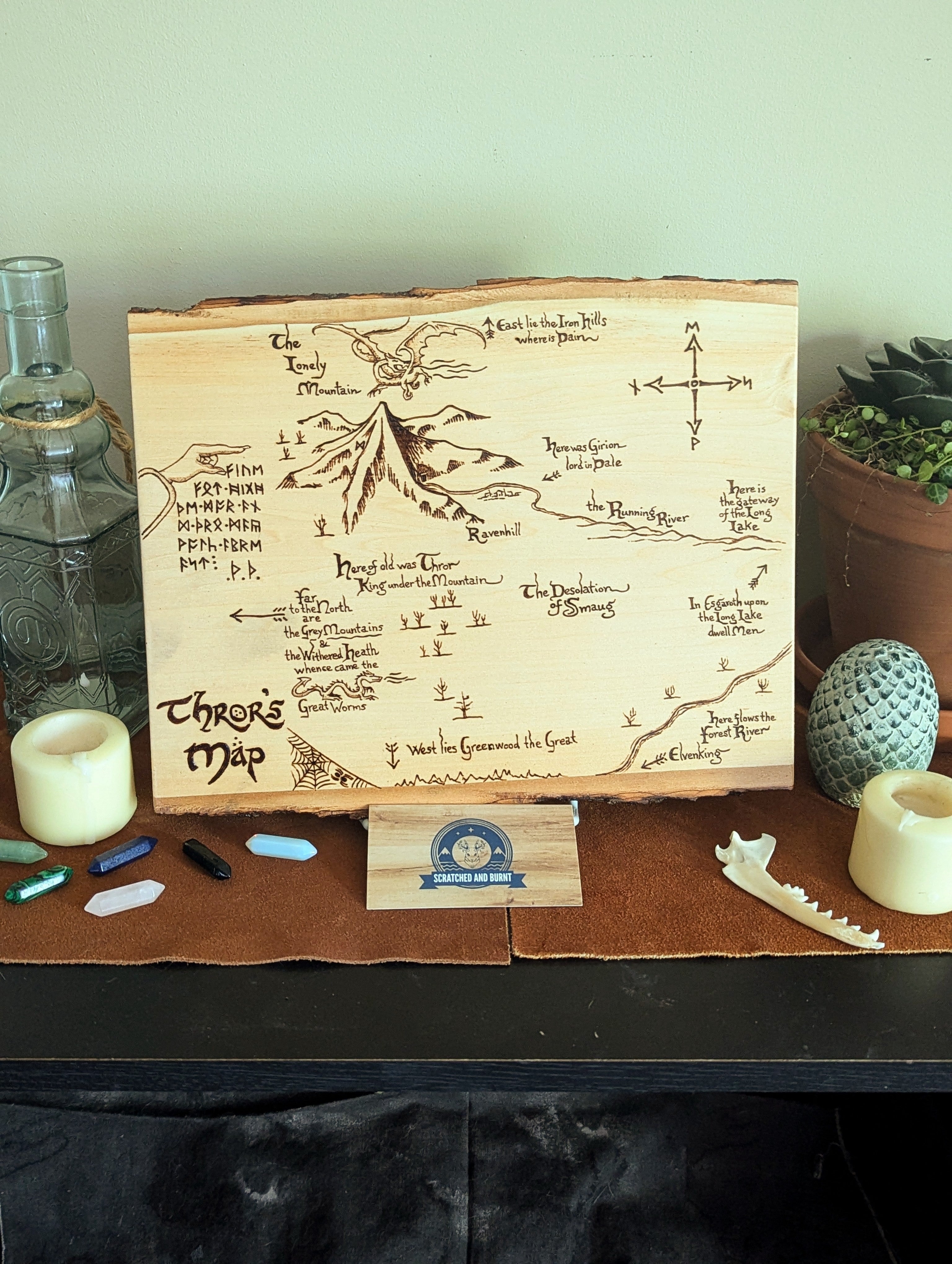 'Thror's Map' The Hobbit Map, Pyrography, Desk/Wall Art – Scratched and ...